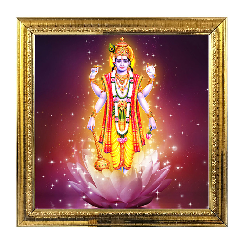Shri Hari Vishnu India God Photo Frame for Pooja Hindu Bhagwan Narayan ...