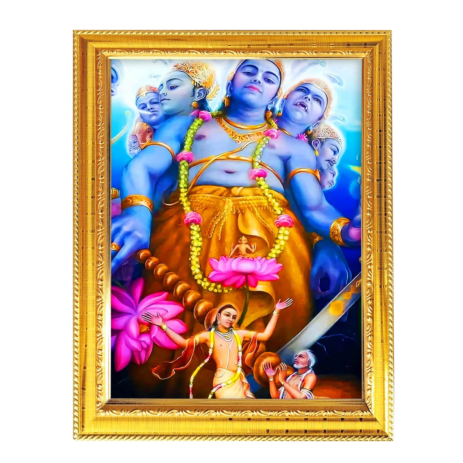 Shri Hari Vishnu Narayana Indian God Photo With Golden Synthetic Frames ...