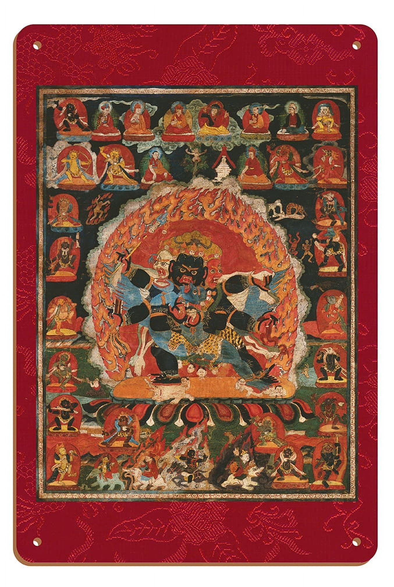 Shri Heruka - Buddhist Tantric Deity - Vintage Tibetan Thangka Buddhist ...