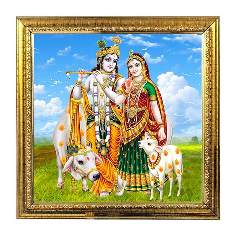 Shri Radha Krishna India God Photo Frame Pooja Hindu Bhagwan Madhavi ...