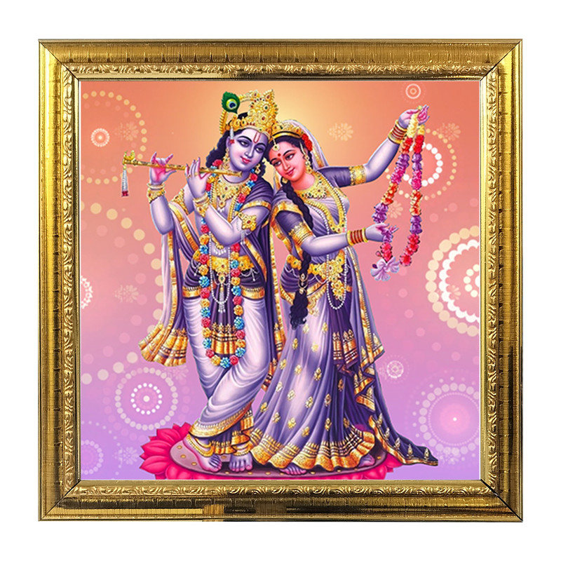 Shri Radha Krishna India God Photo Frame Pooja Hindu Madhavi Madhava ...