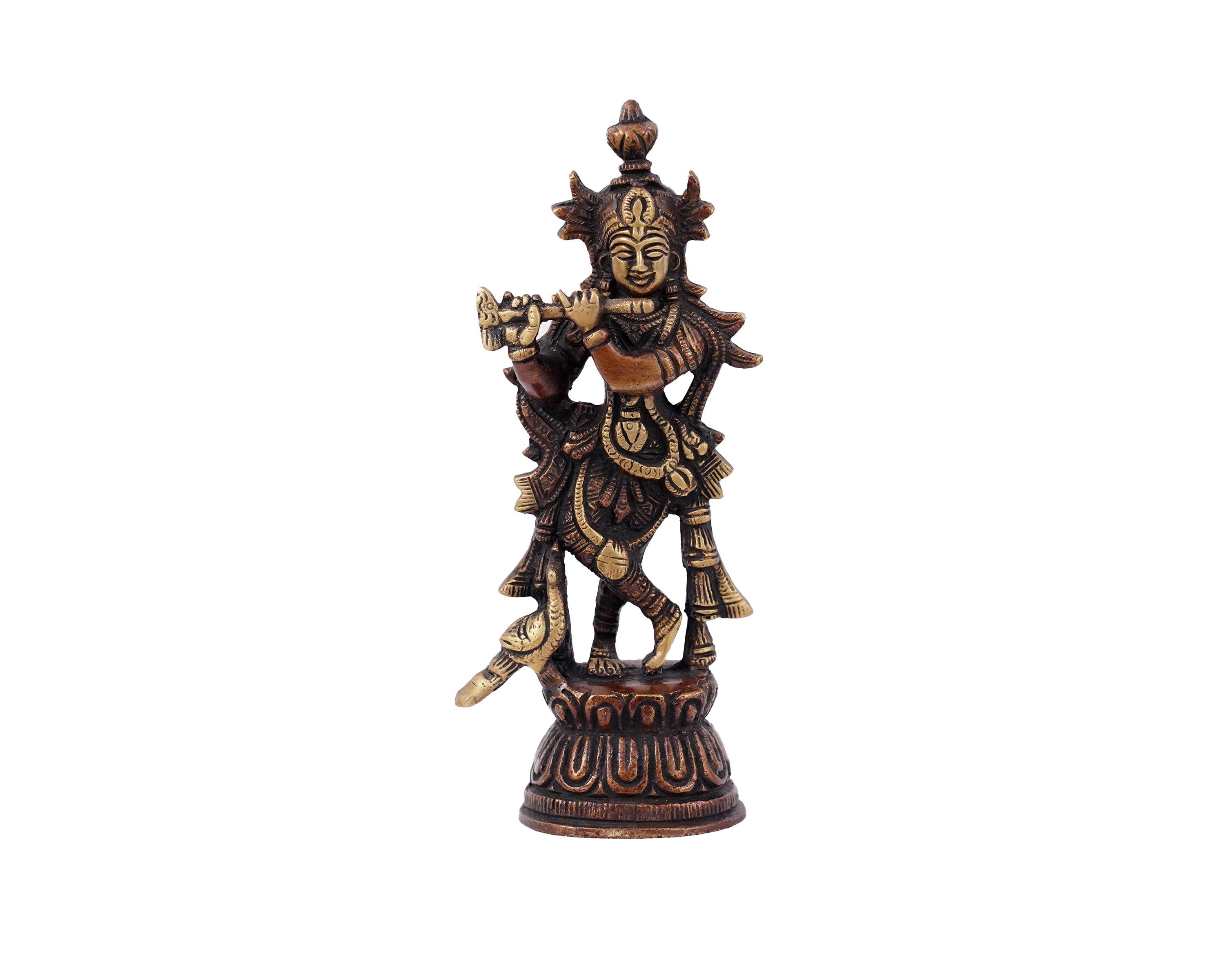 Shri hari Krishna Meduim Brass Statue for Puja, Home Mandirs, Gifts ...