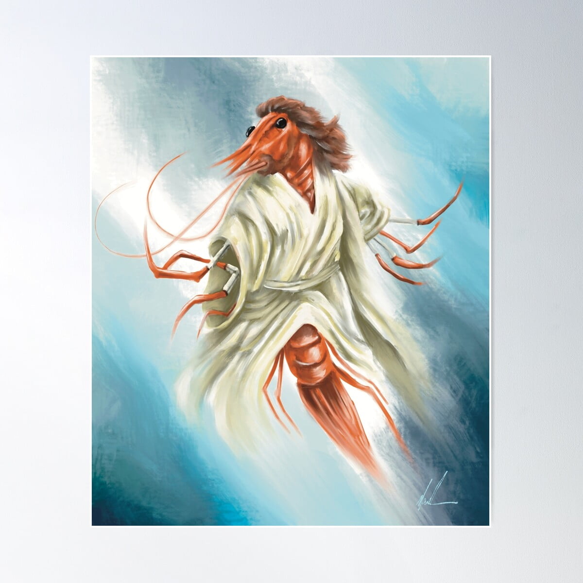 Shrimp Christ Poster Wall Art, Modern Wall Decor For Living Room ...