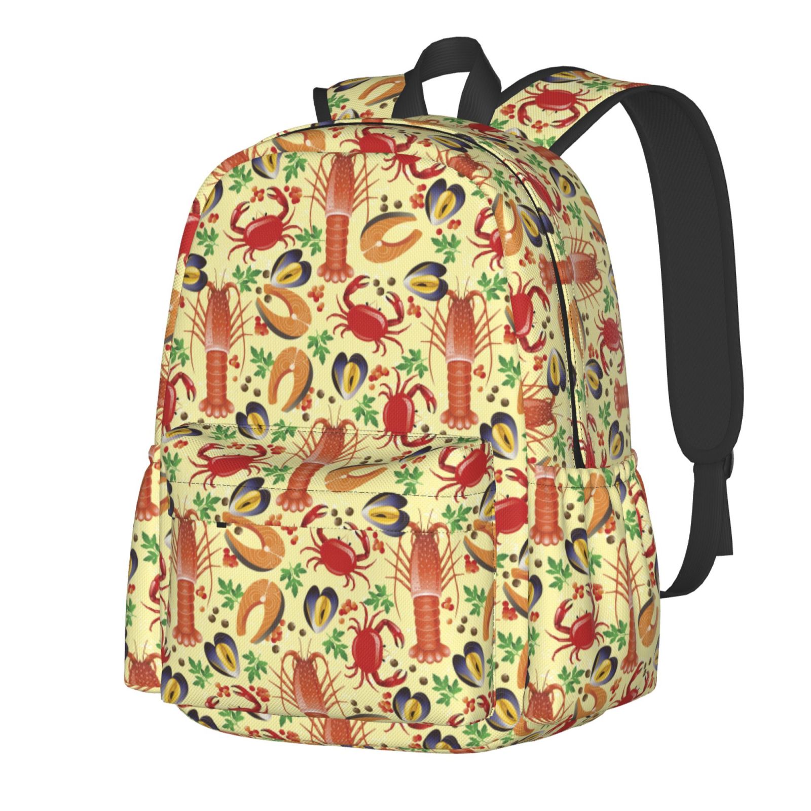 Shrimp Crab Seafood Pattern Backpack for Men Women Laptop Backpack ...