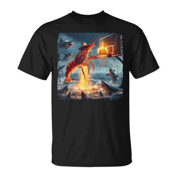 Shrimp Dunking On Shark Fishing Meme Basketball TShirt - Walmart.com