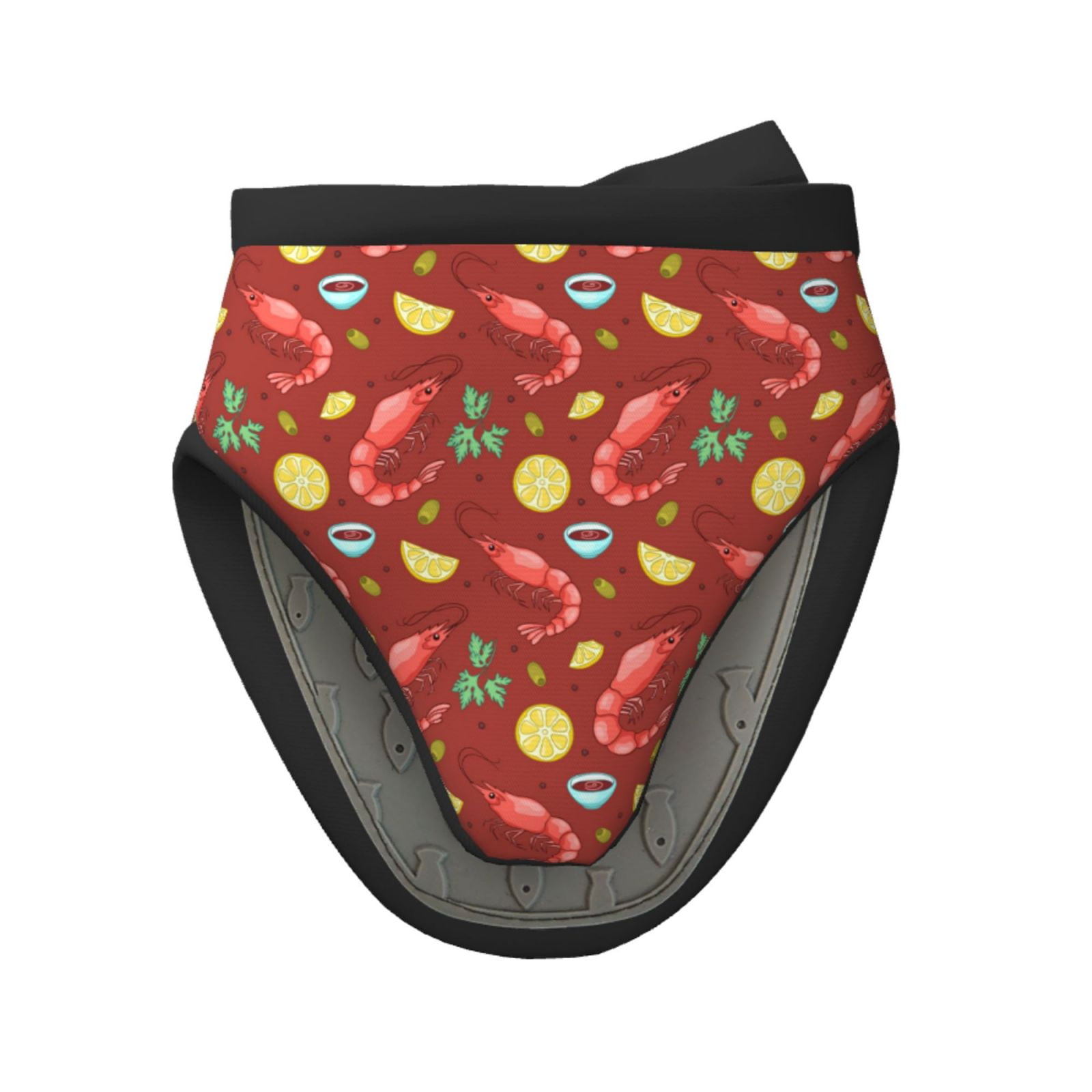 Shrimp Lemons Red Oven Mitts Heat Resistant with Hanging Loop, Soft ...