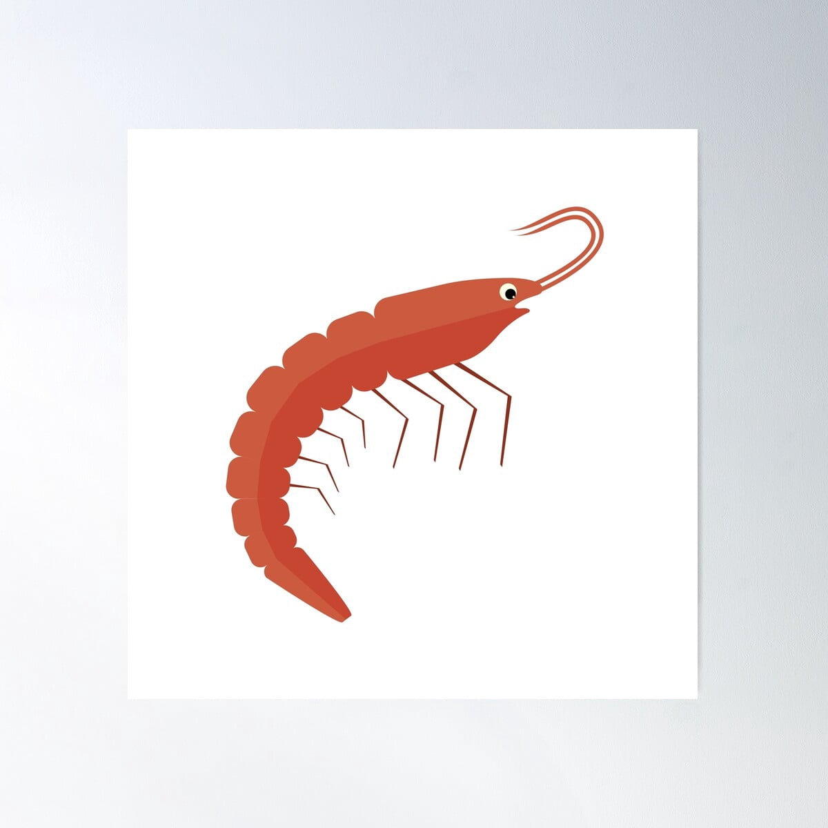 Shrimp On White Poster Wall Art, Modern Wall Decor For Living Room ...