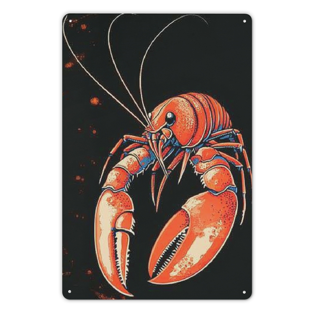 Shrimp Seafood Funny Iron Sign Vintage Tin Signs Wall Hanging Painting ...