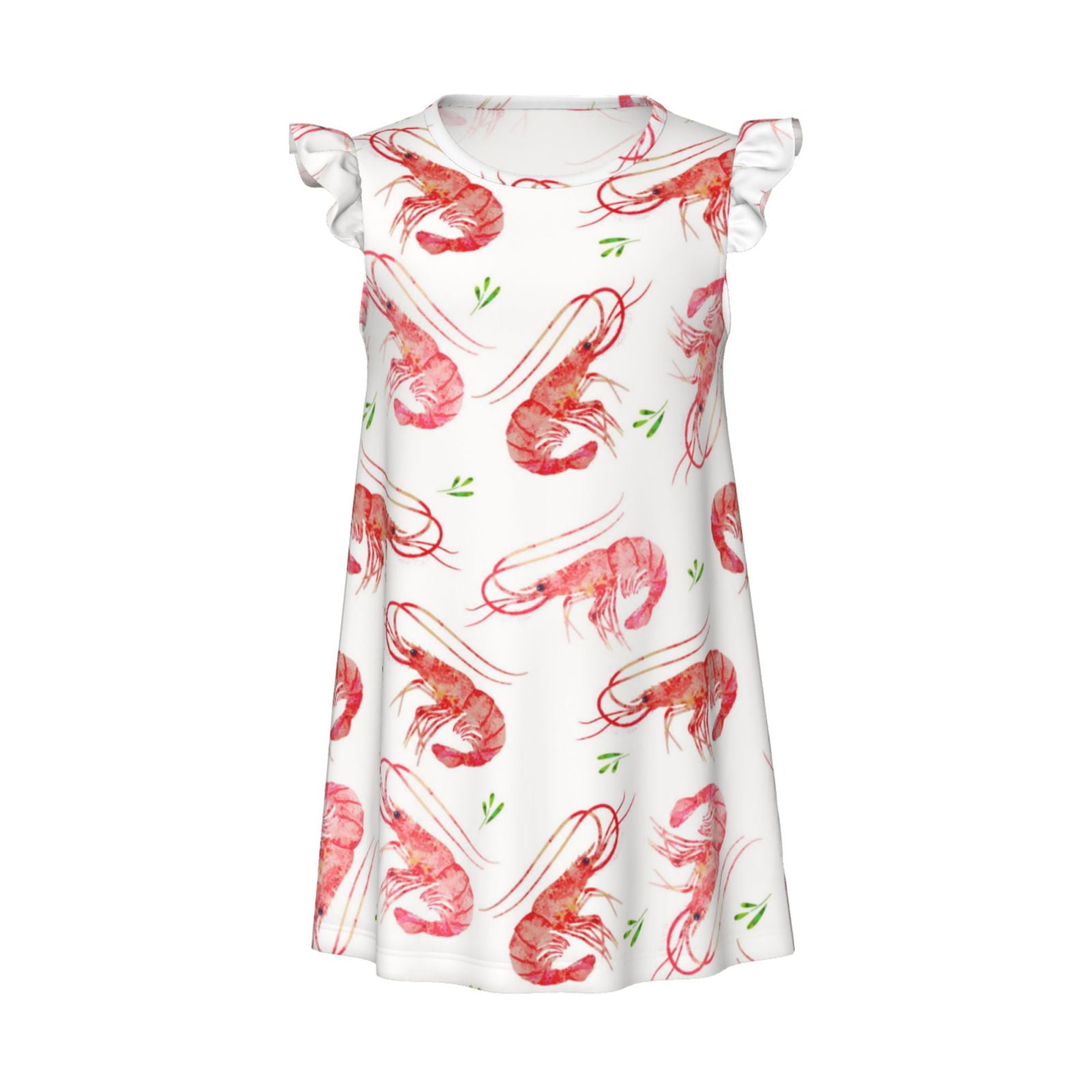 Shrimp Seaweed Girls Nightgowns, Toddler Girls Pajamas Nightgowns ...