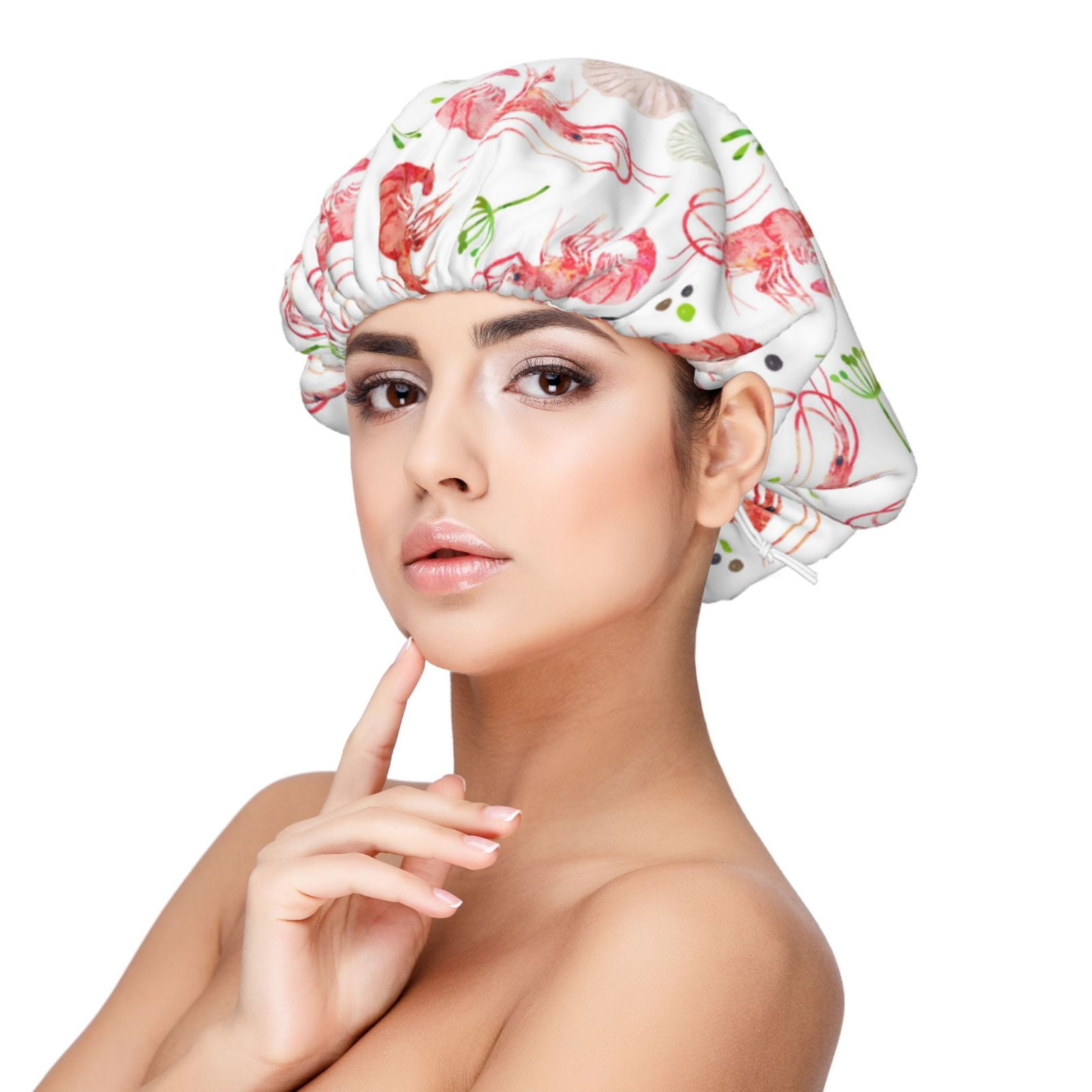 Shrimp Shells Seaweed Silk Bonnet for Sleeping Women Men, Adjustable ...