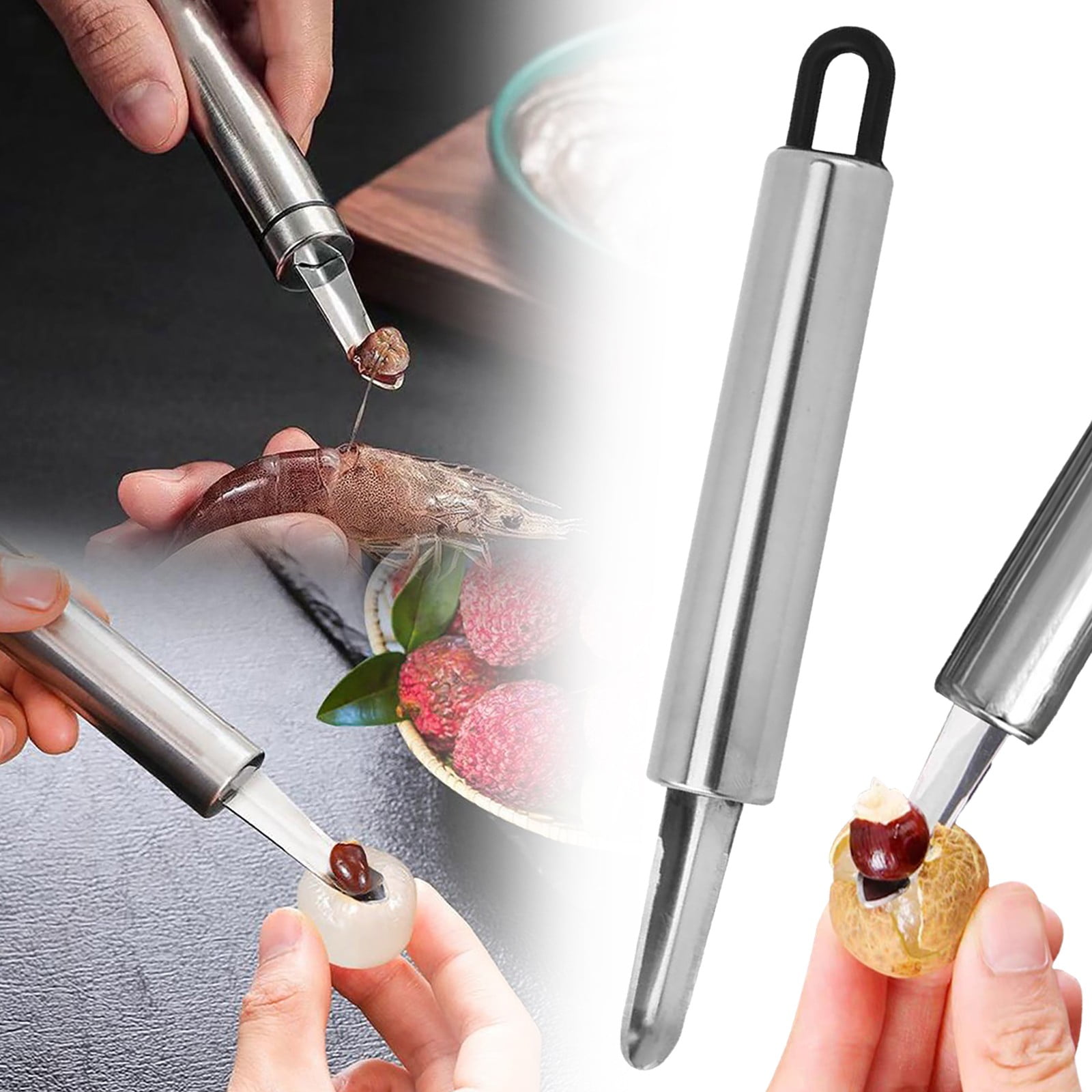Shrimp Stomach Remover-"Stainless Kitchen Tool Set Deveiner and Longan ...