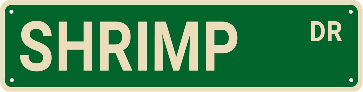 Shrimp Street Signs, Seafood Decor Shrimp Sign Shrimp Gift, Wall Decor ...