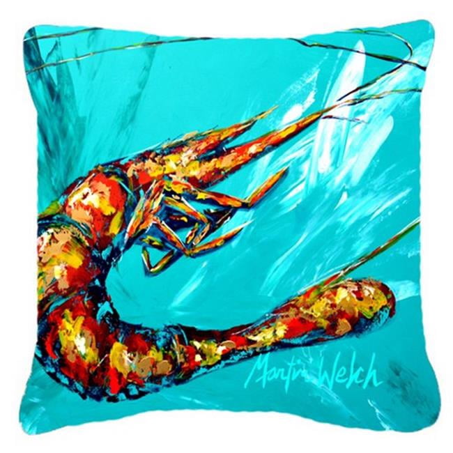 Shrimp Teal Shrimp Canvas Fabric Decorative Pillow - Walmart.com