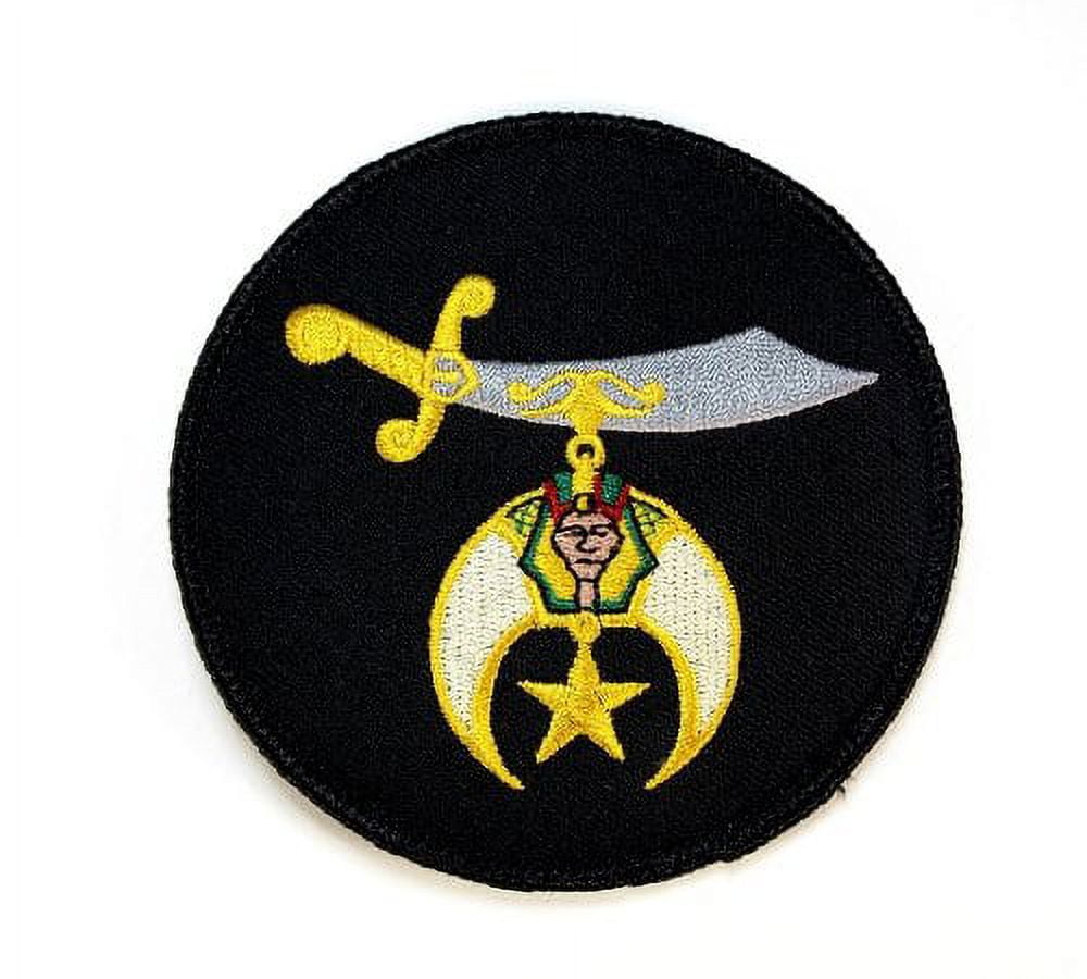 Shrine Scimitar Black Masonic Embroidered Patch Iron Sew PWPM5031 ...