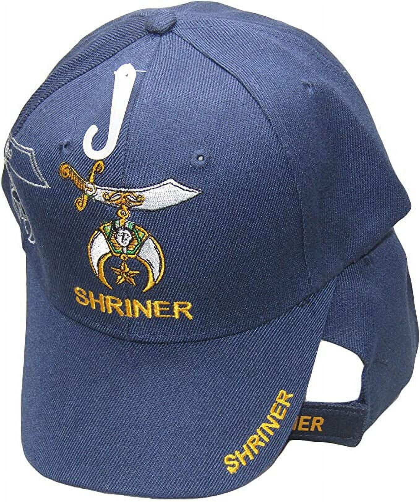 Shriner Emblem NAVY BLUE With Shadow Embroidered Cap Hat Masonic ...