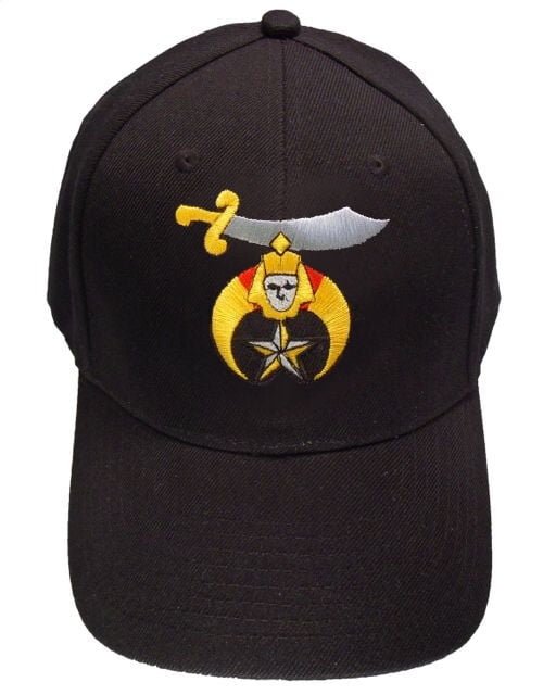 Shriner's Masonic Baseball Cap - Black Hat with Shriners Freemason ...