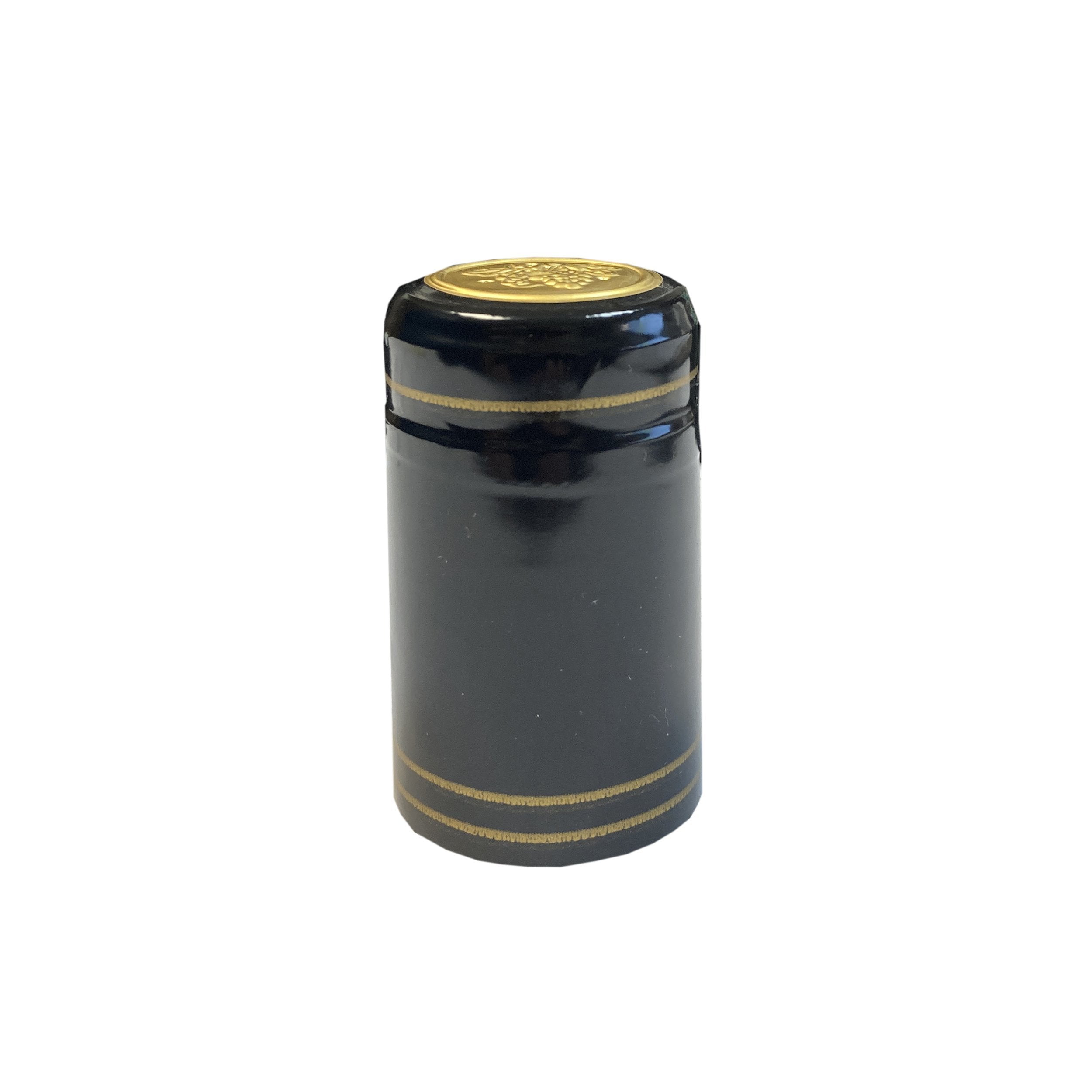 Shrink Cap | Black/Gold Stripe (100/Pack) - Walmart.com