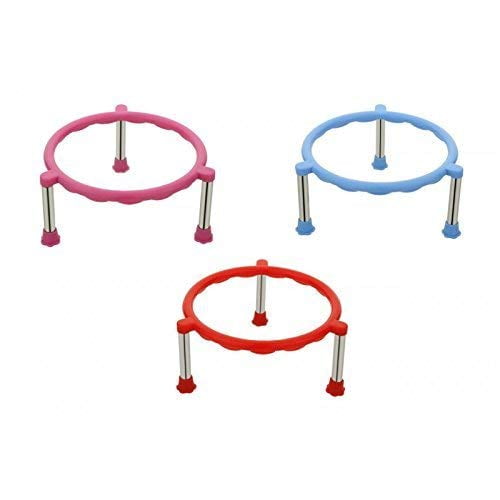 Shriyam Craft Stainless Steel Pot Stand Red Set of 3 - Walmart.com