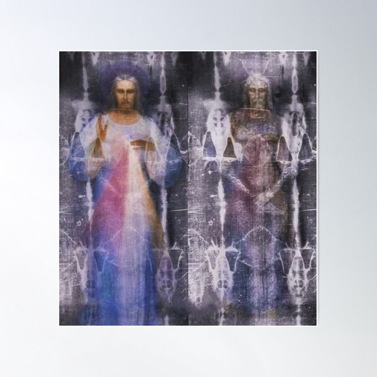 Shroud Of Turin Jesus Christ Face Divine Mercy Poster Wall Art, Modern ...