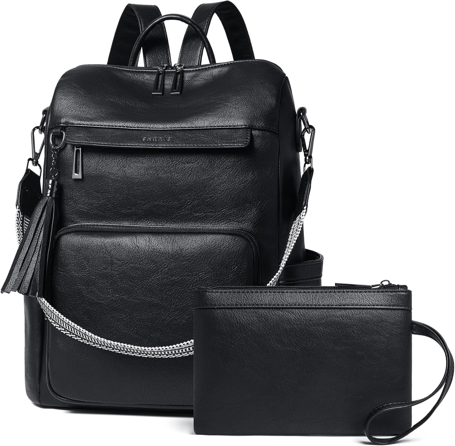 Shrrie Vegan Leather Laptop Backpack for Women 15.6 inch Work Backpack ...
