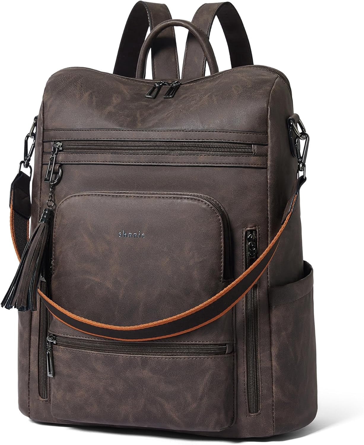 Shrrie Vegan Leather Laptop Backpack for Women 15.6 inch Work Backpack ...