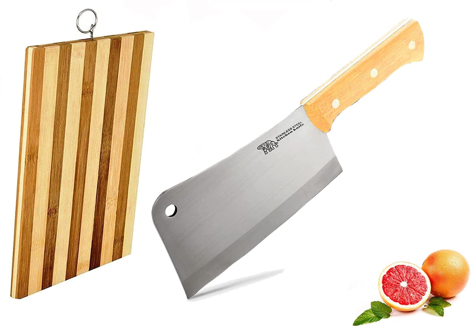 Shruthi ECO Friendly Kitchen Knife Combo Large Wooden Chopper ...