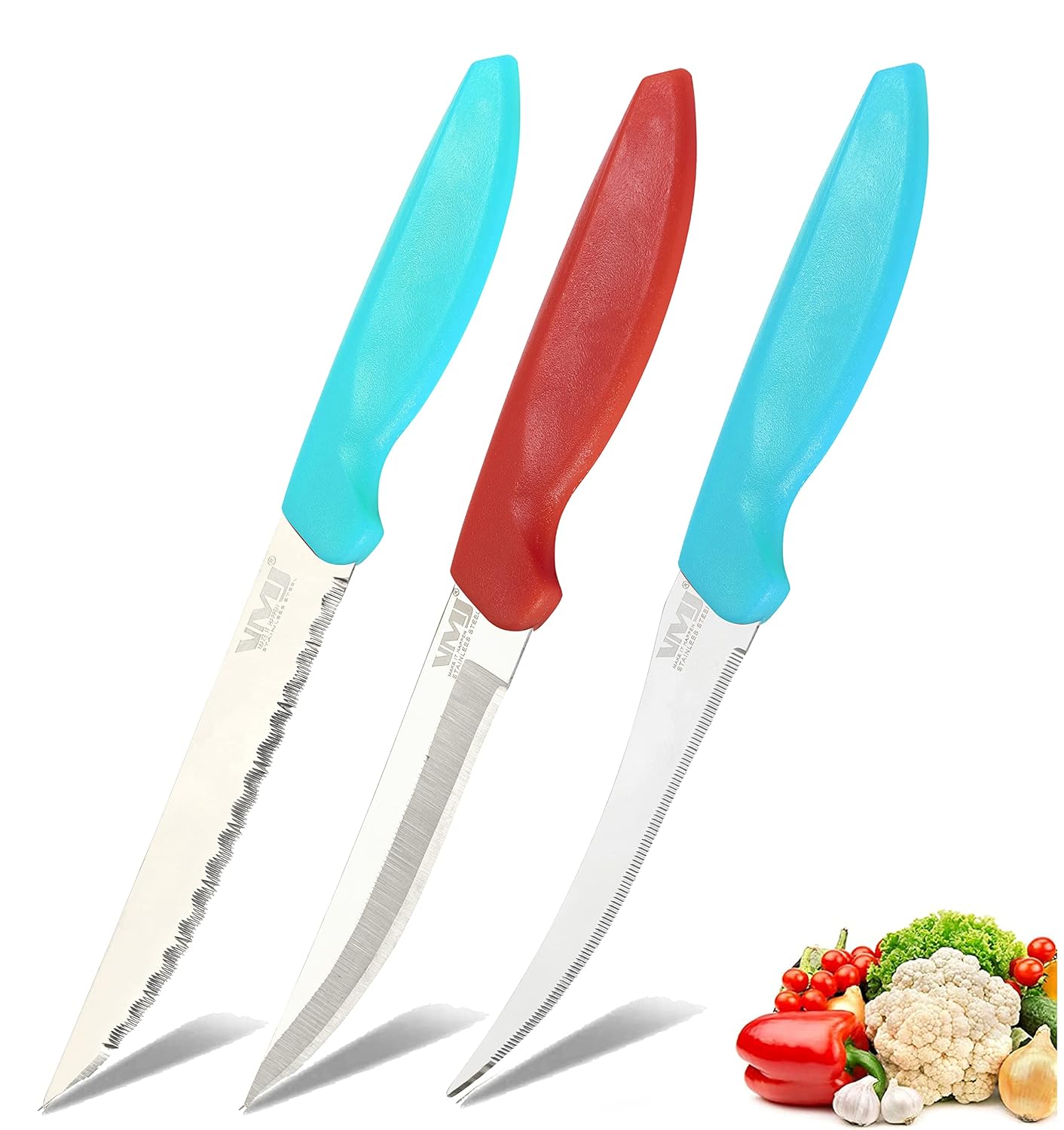 Shruthi VMJ Kitchen Knife Set of 3 Packs Pointed Knife 3 Inch Steak ...