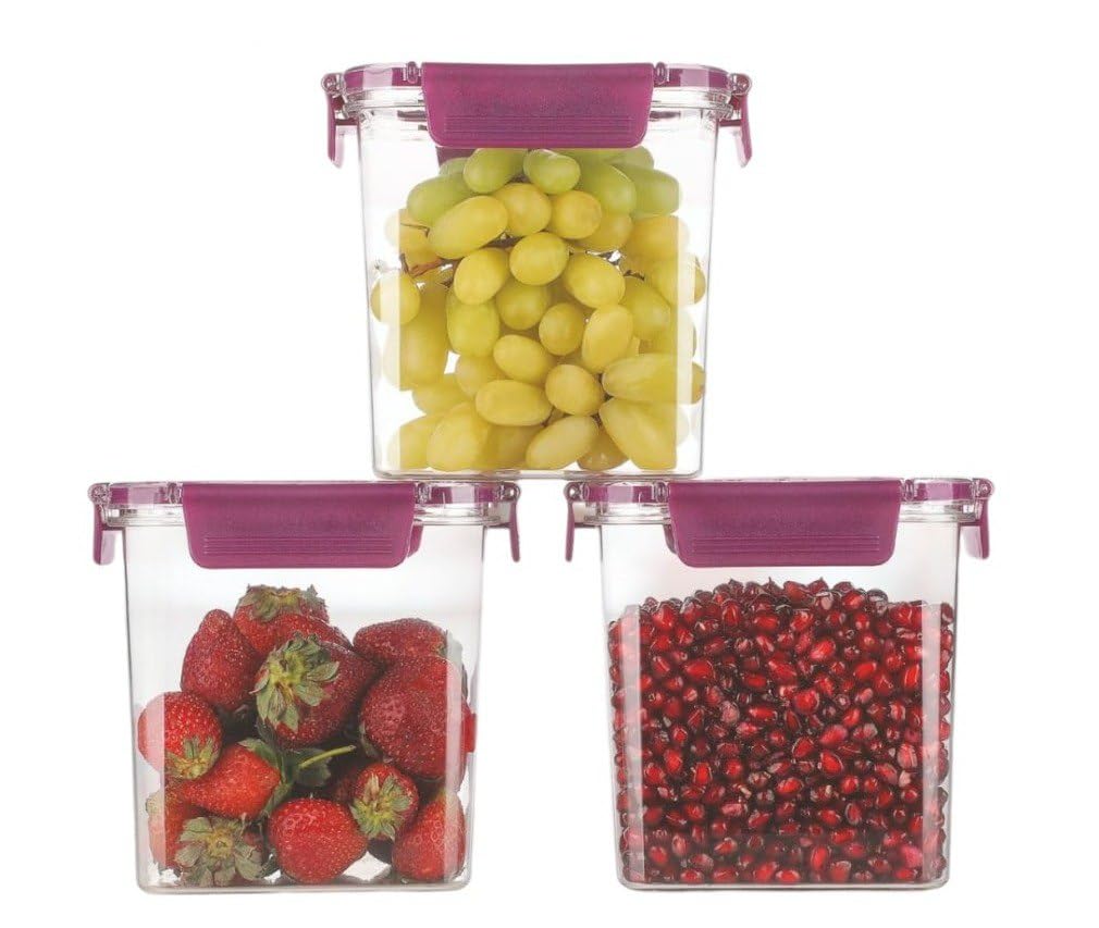 Shrux Food Storage Containers with LidsAirtight Plastic Square ...