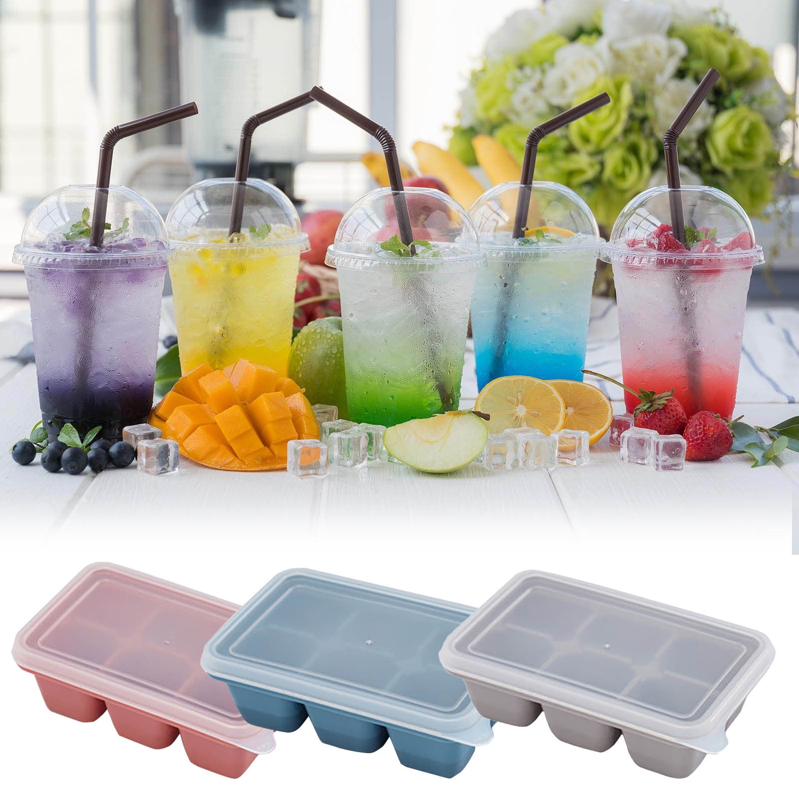 Shrysg Ice Cube Trays for Freezer 3 Pack - Mini Ice Cube Trays with Lid ...