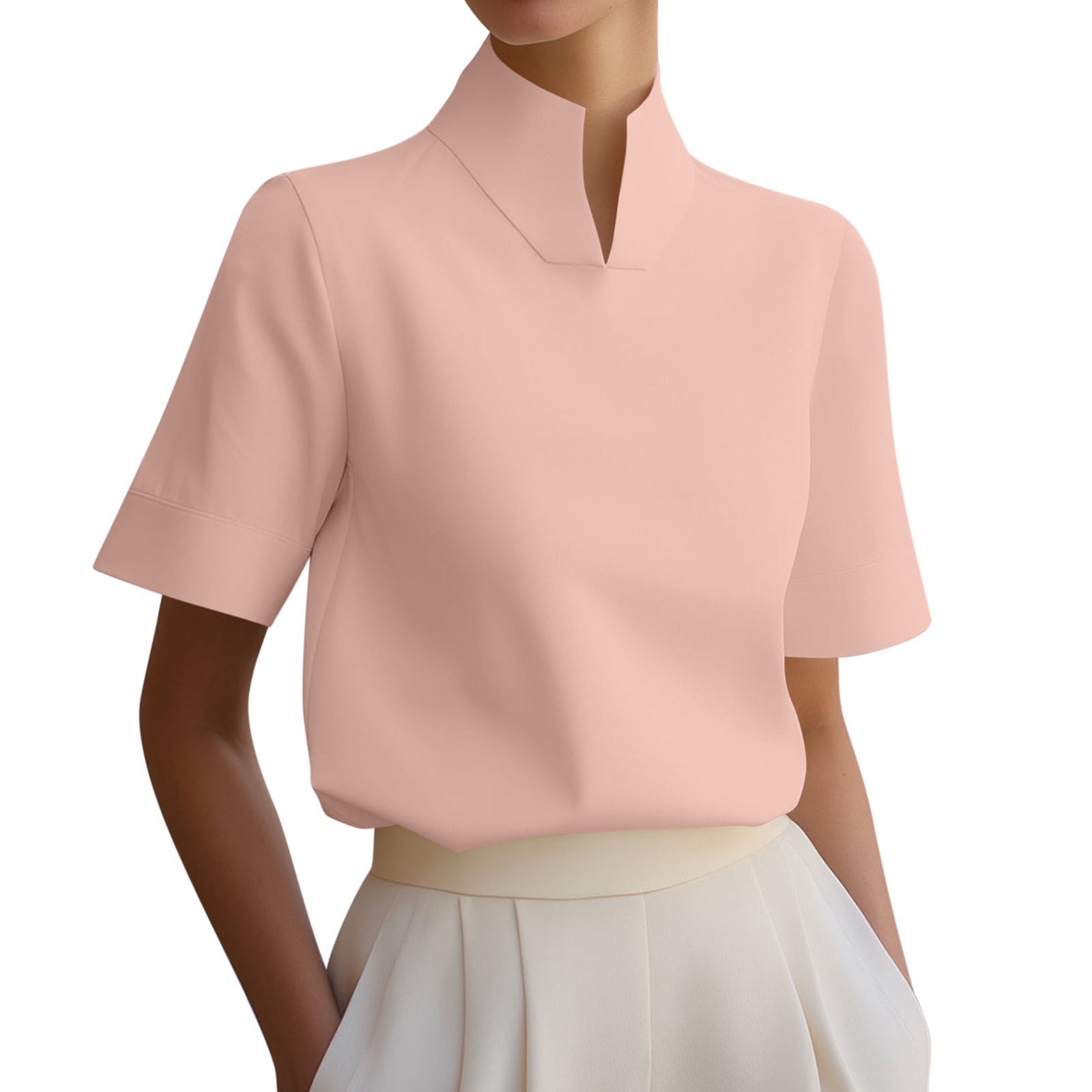 Shrysg Women's Short Sleeve Tops Casual Dressy Basic Loose Fit ...