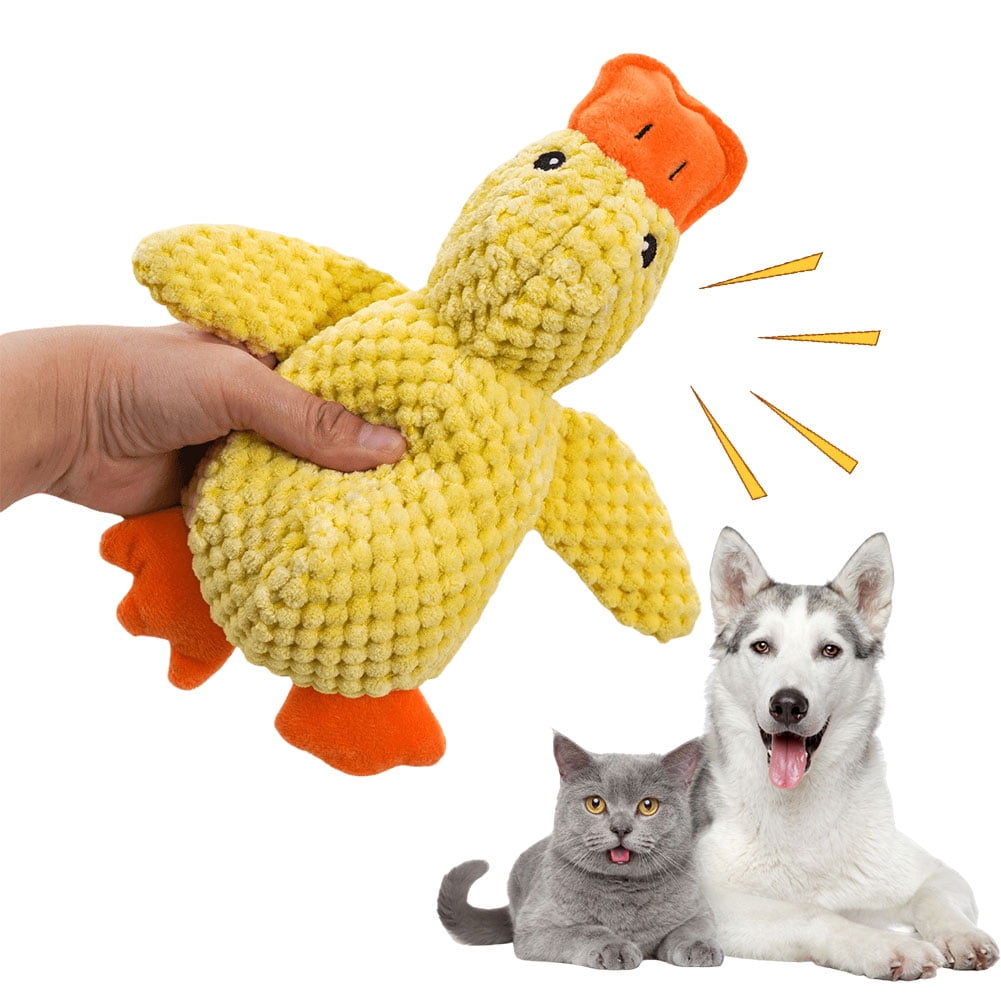 Shtyetg Dog Calming Duck Chew Toy with Quacking Sound Calming Duck Dog ...