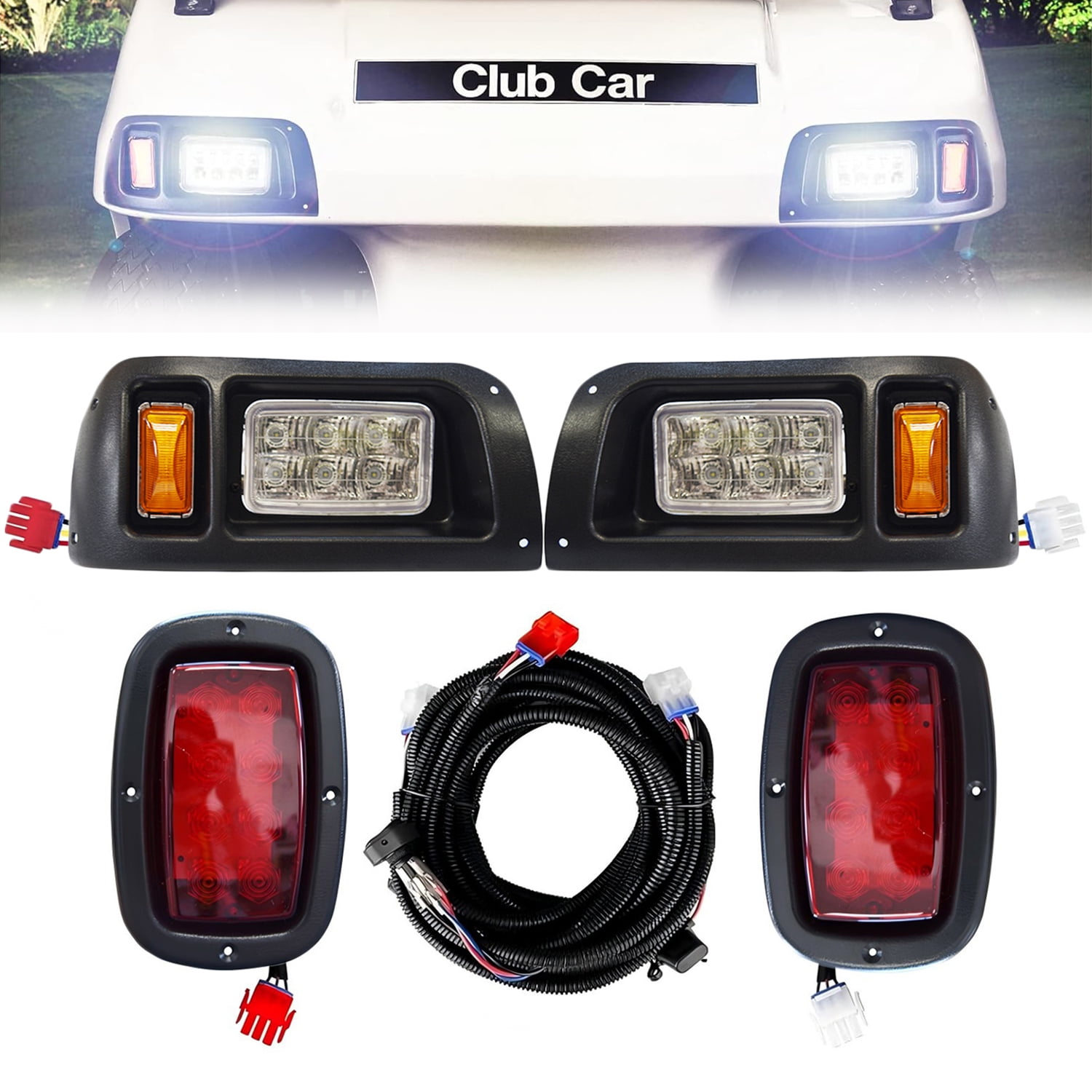 Shu-Ran Golf Cart Lights Kit for Club Car DS (1993-up Model) Front and ...