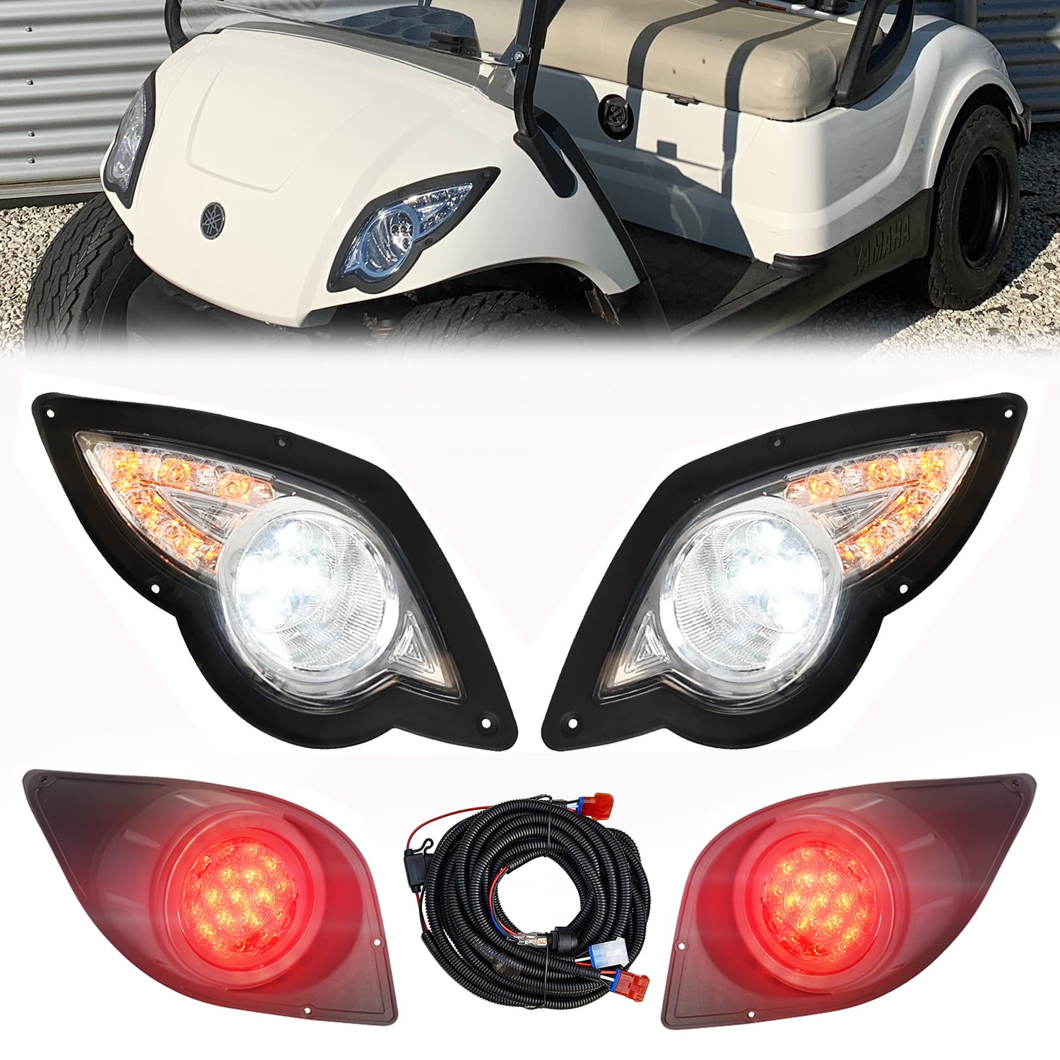 Shu-Ran Led Golf Cart Lights Kit for Yamaha G29 Drive(2007+) 12V Street ...