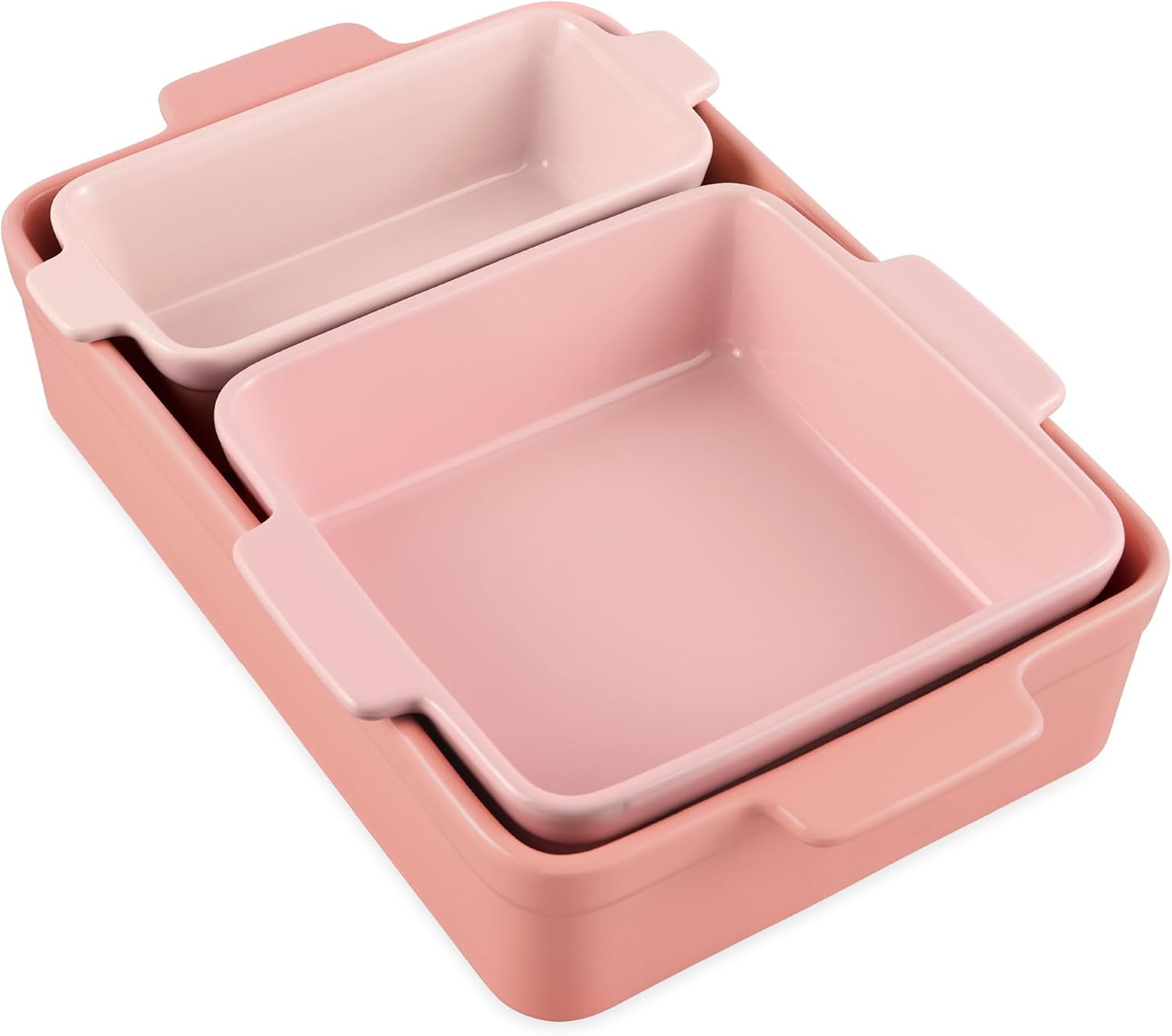 ShuYYun Bakeware Set, Baking Dish Set, 3-Piece Nonstick, Toxin-Free ...