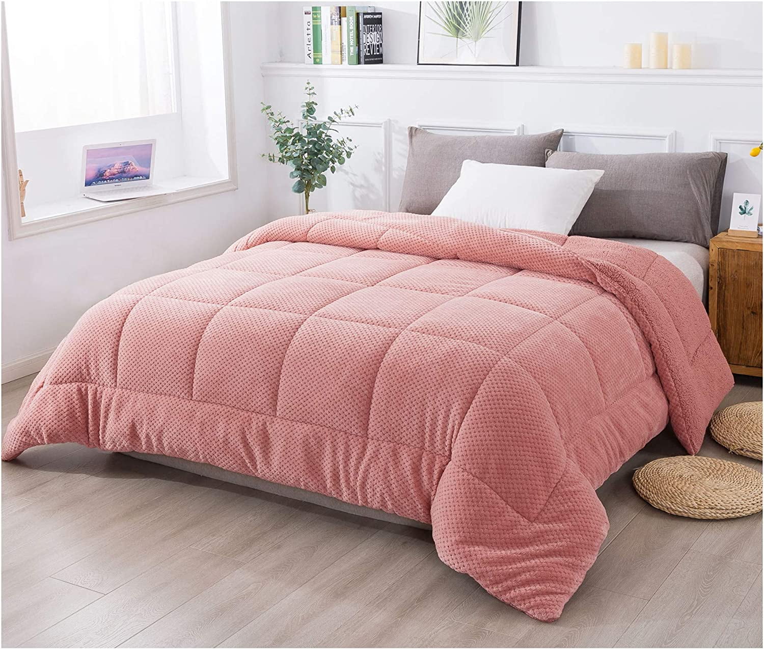 ShuYYun Super Ultra Soft Luxury Plush Sherpa Comforter, Cozy Reversible ...