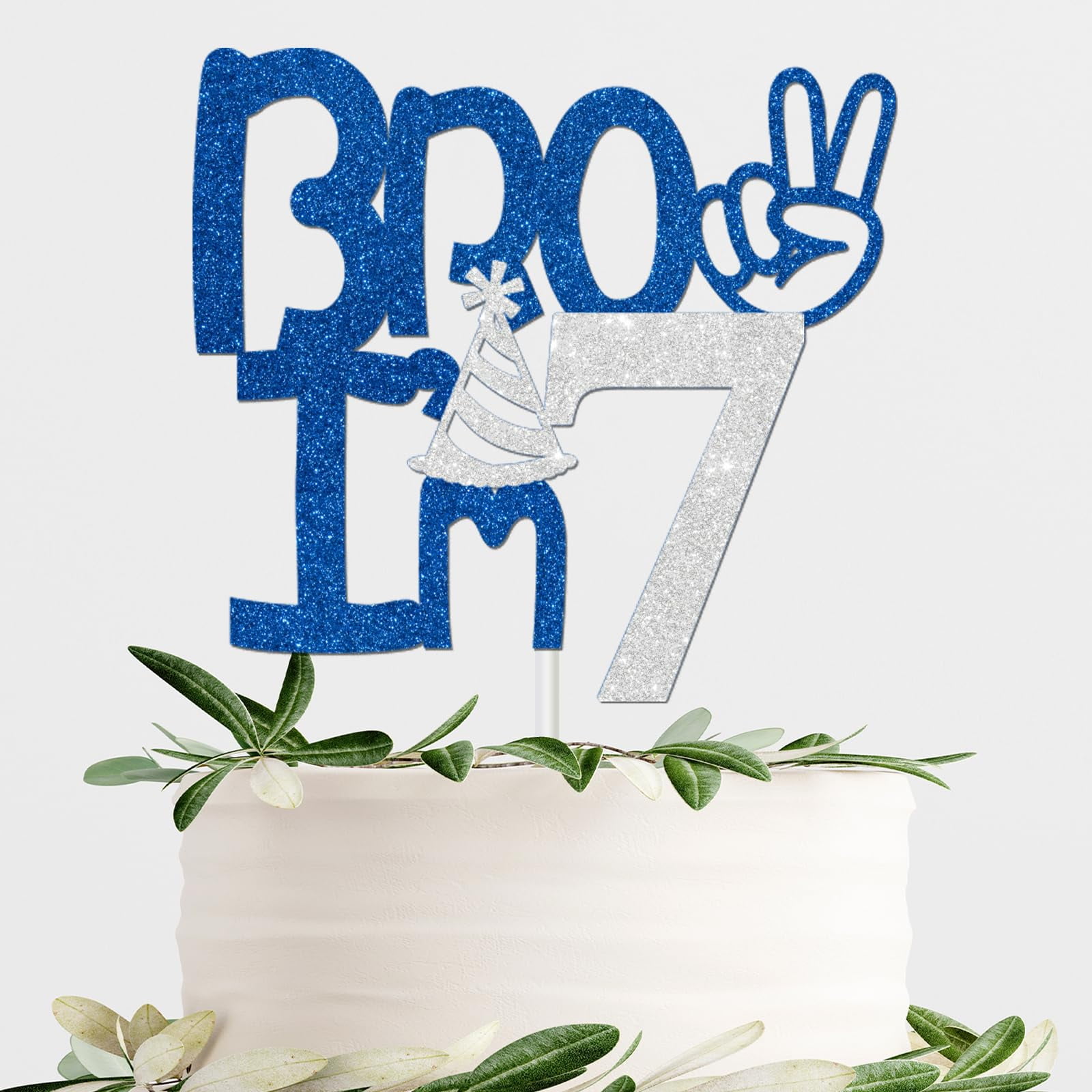 ShuanQ Bro I'mTRDN 7 Cake Topper, Happy 7th Birthday Sign, Funny 7th ...