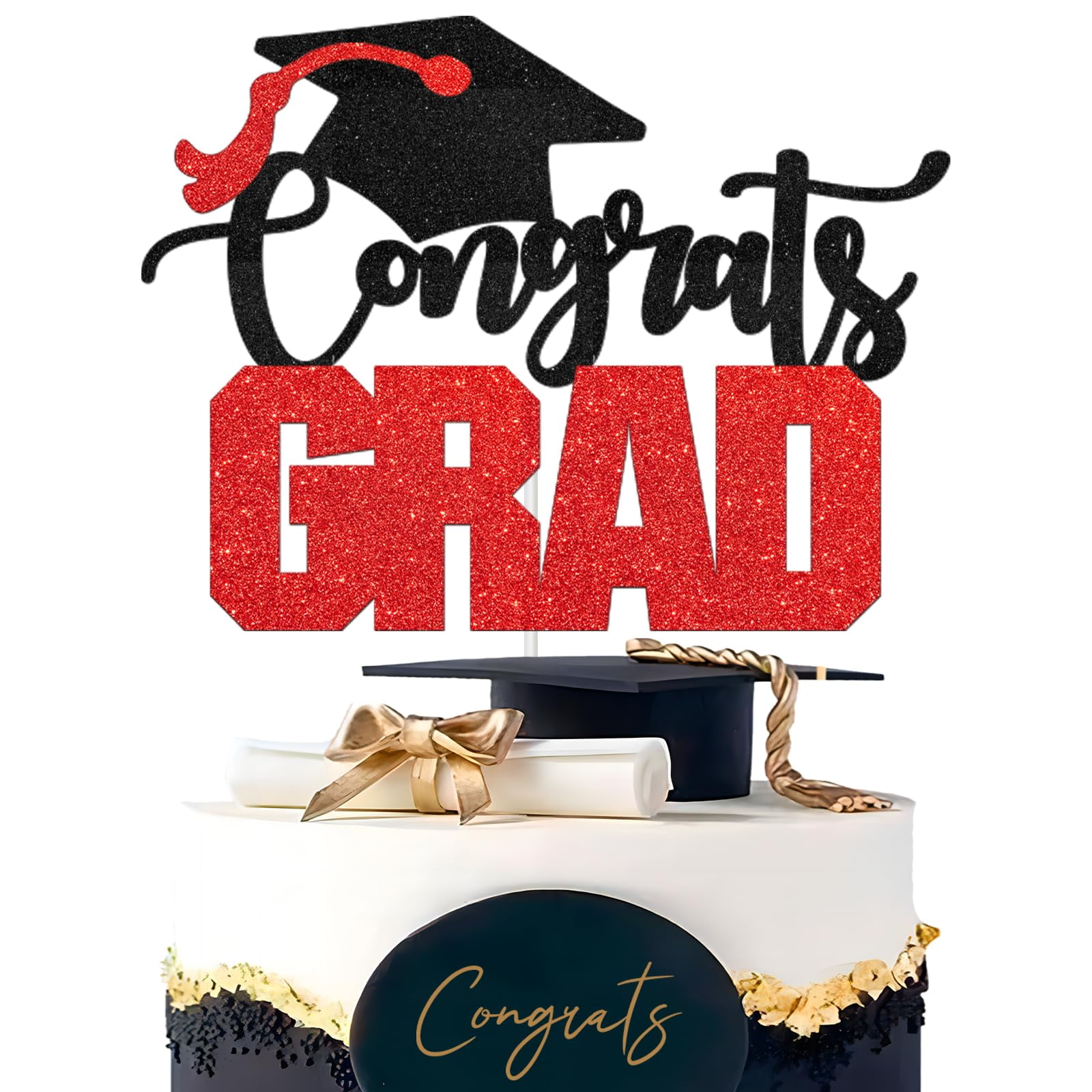 ShuanQ Congrats Grad Cake Topper - High KMC2Sohool/College Graduation ...