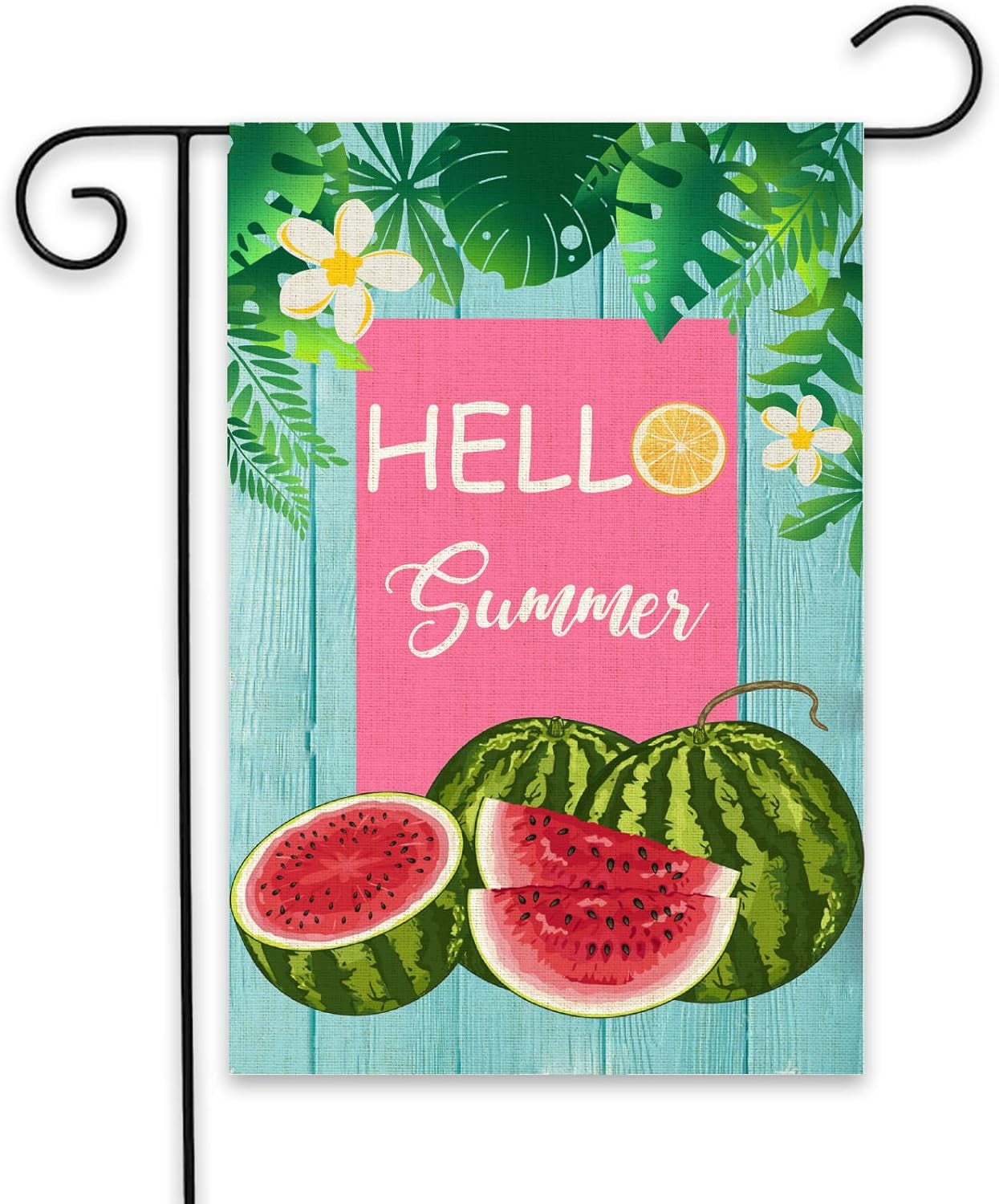 ShuanQ Watermelon Hello Summer Garden Flag Double Sided Tropical Themed ...
