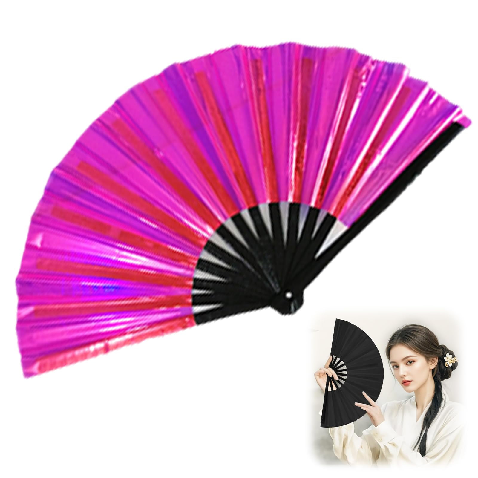 Shuang Boots on The Ground Fan, 2025 New Large Holographic Folding Hand ...