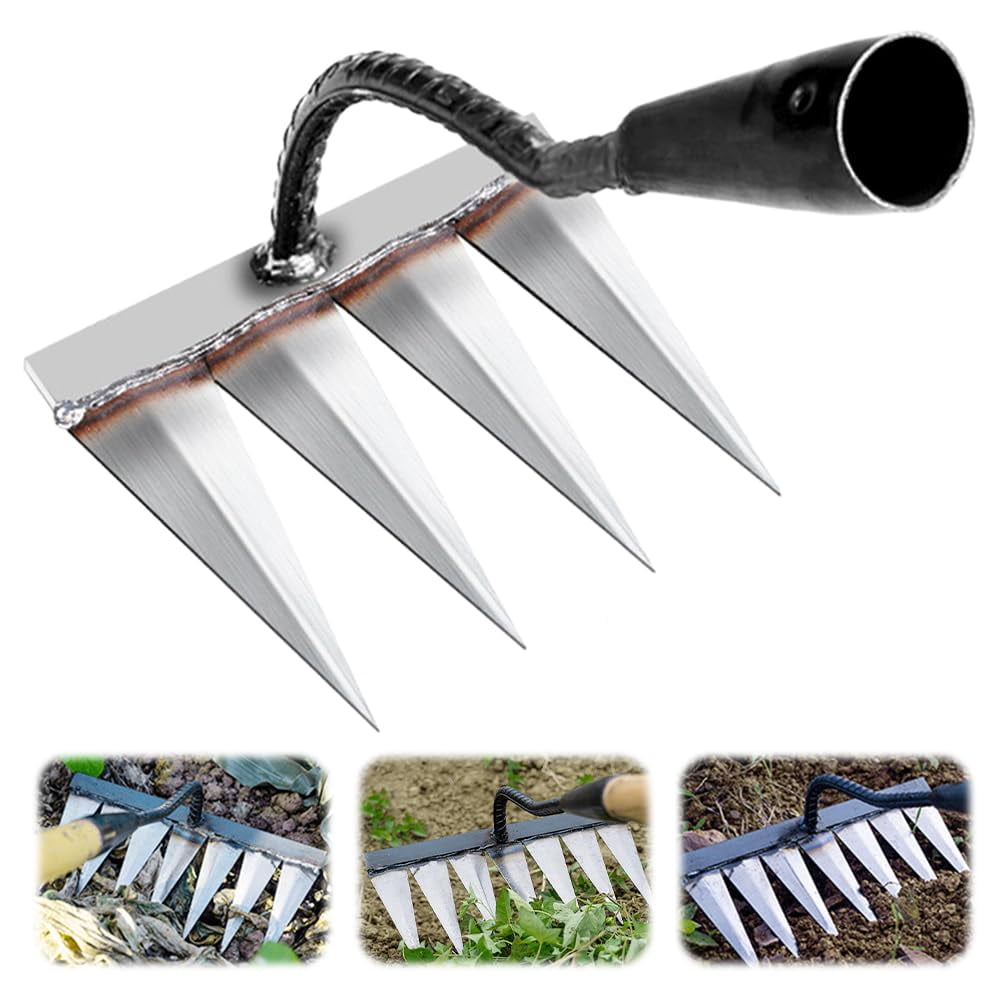 Shuang Iron Rake for Gardening and Weeding, Heavy Duty Iron Weeding ...