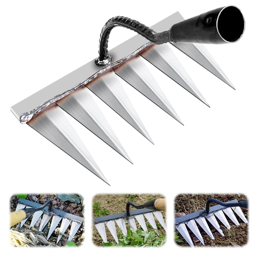 Shuang Iron Rake for Gardening and Weeding, Heavy Duty Iron Weeding ...