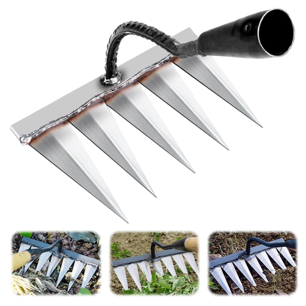 Shuang Iron Rake for Gardening and Weeding, Heavy Duty Iron Weeding ...