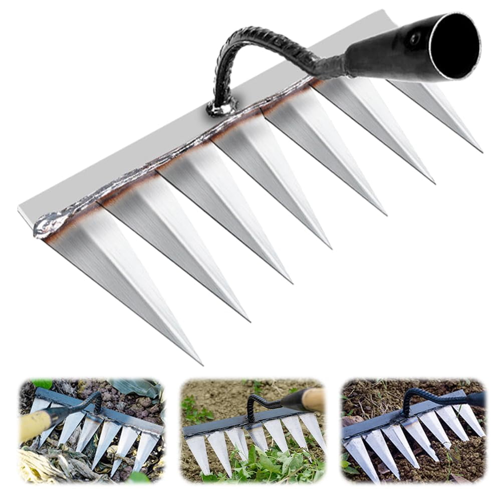 Shuang Iron Rake for Gardening and Weeding, Heavy Duty Iron Weeding ...