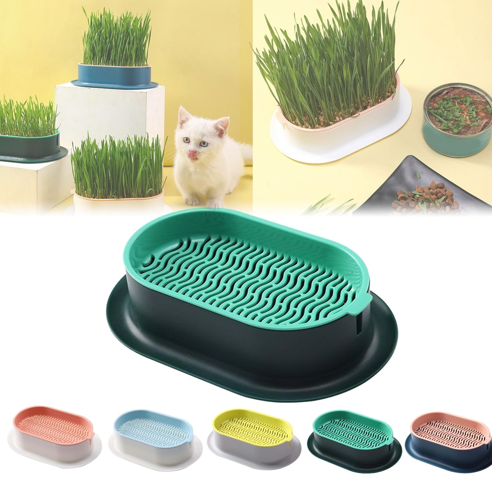 Shuang Soilless Culture Cat Grass Growing Kit, Cat Grass Hydroponics Planter, Capacity Cat Grass ...