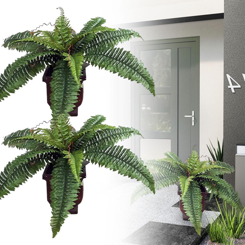 Shuang UV Resistant Lifelike Artificial Boston Fern, 2025 New 16/19 ...