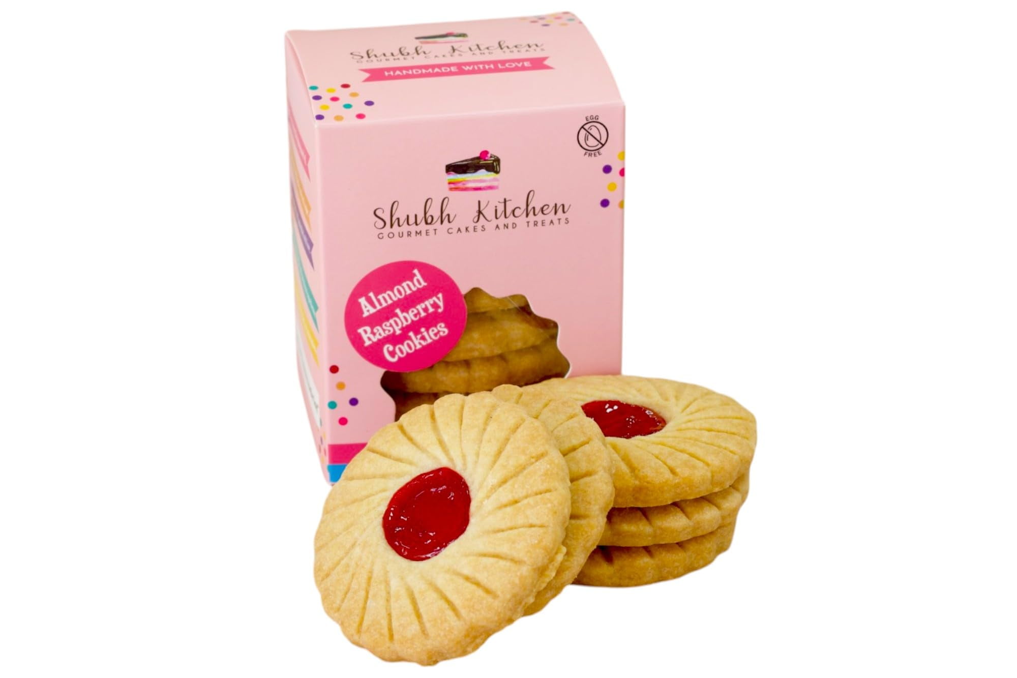 Shubh Kitchen Classic SCH4 Almond Raspberry Cookies, 100% Eggfree and ...