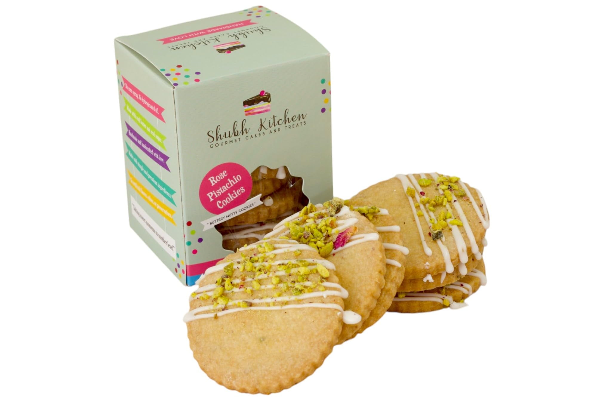 Shubh Kitchen Rose Pistachio XEF1 Cookies. Authentic Indian flavors ...