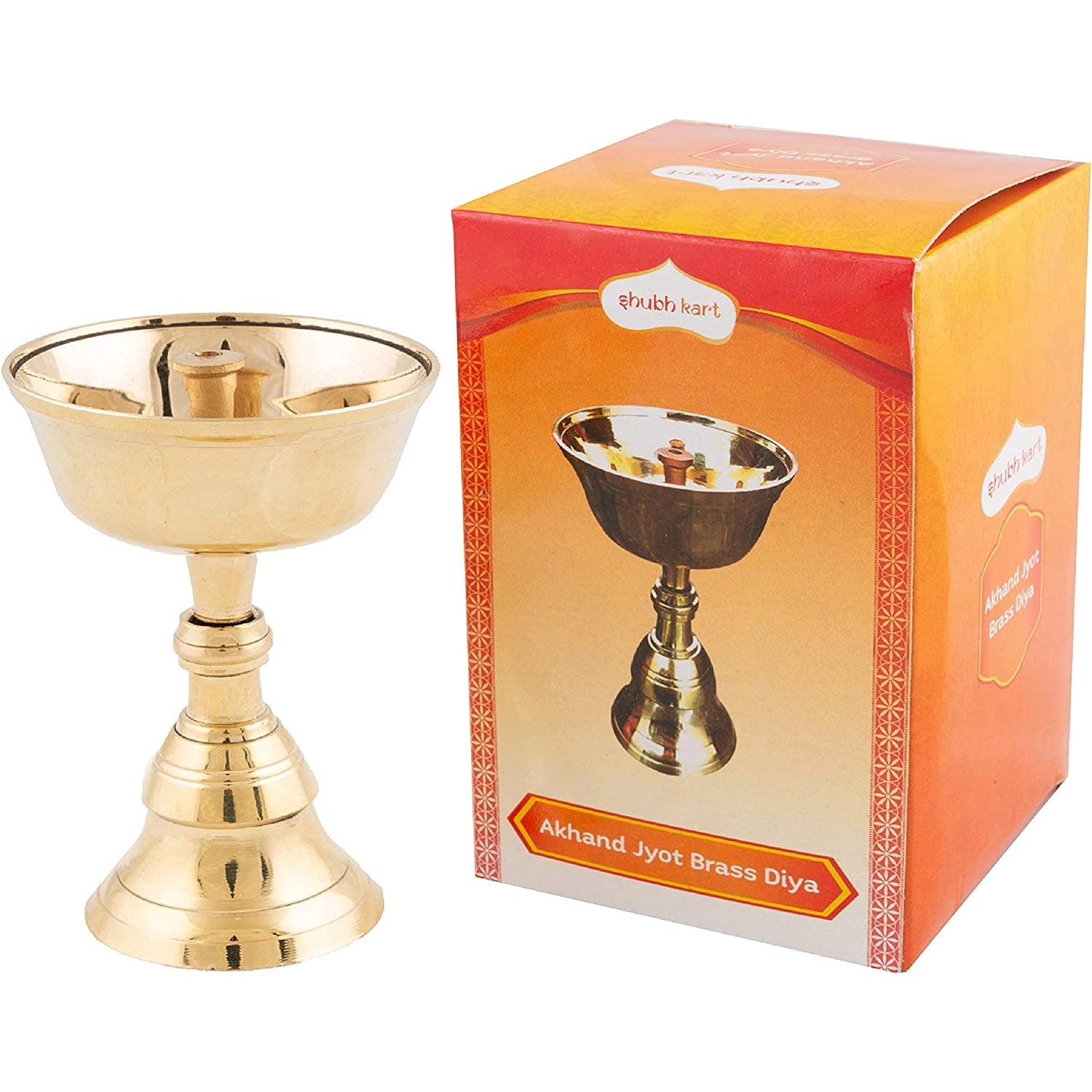 Shubhkart Solid Brass Akhand Jyot Oil Lamp Diya for Puja - Walmart.com