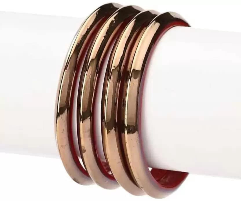 Shubhlaxmi Glass Kada Golden Polish Kada Set For Girls (Pack Of 4, 2.8 ...