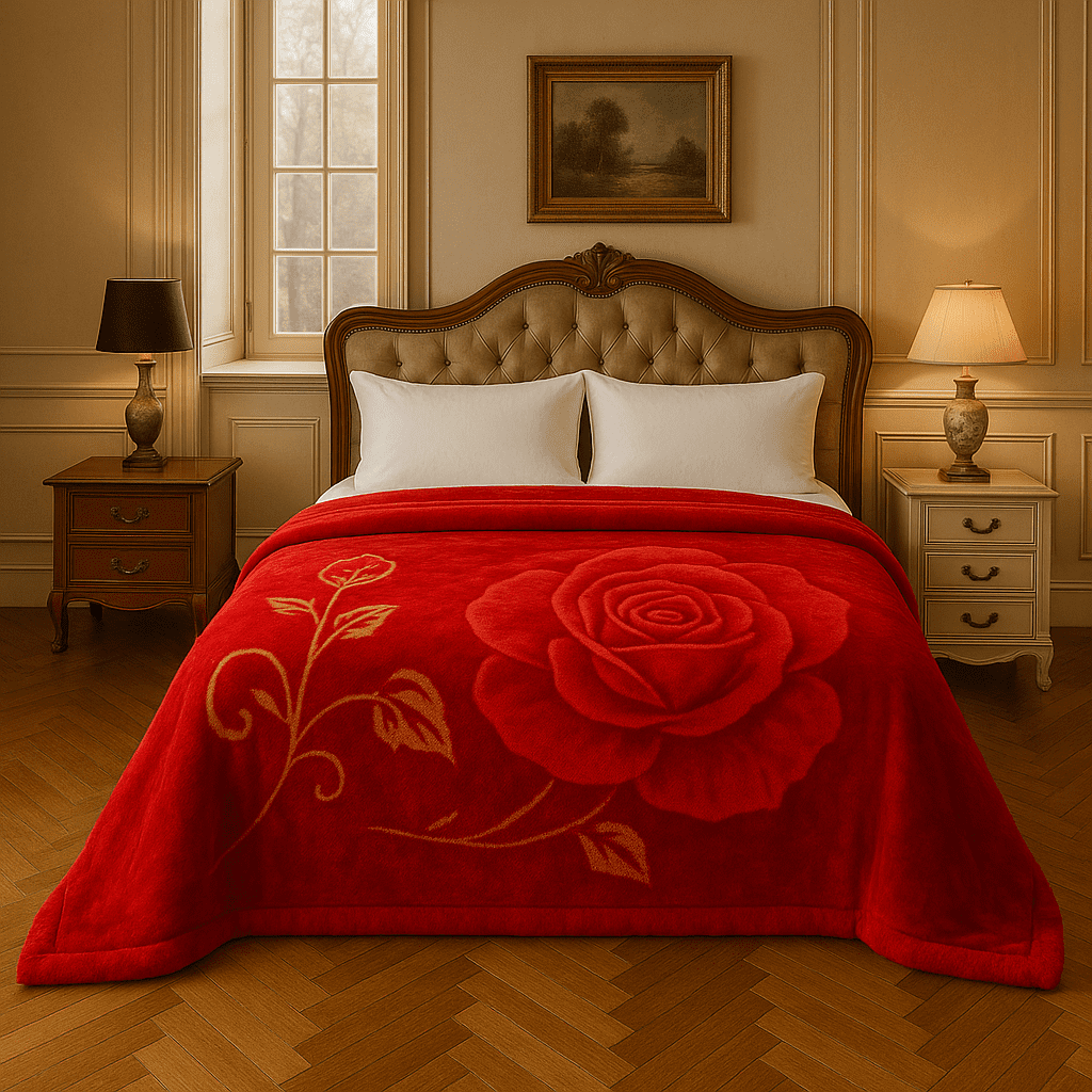 Shubozy Luxury Plush Rose Blanket – King Size 85" x 95", 10 lbs ...